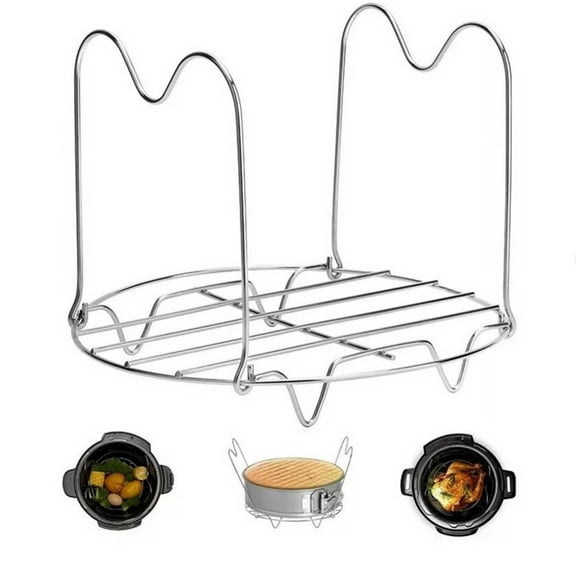 erfcxs 1pc Cooking Rack Air Fryer Round Tray Stainless Steel Steamer ...