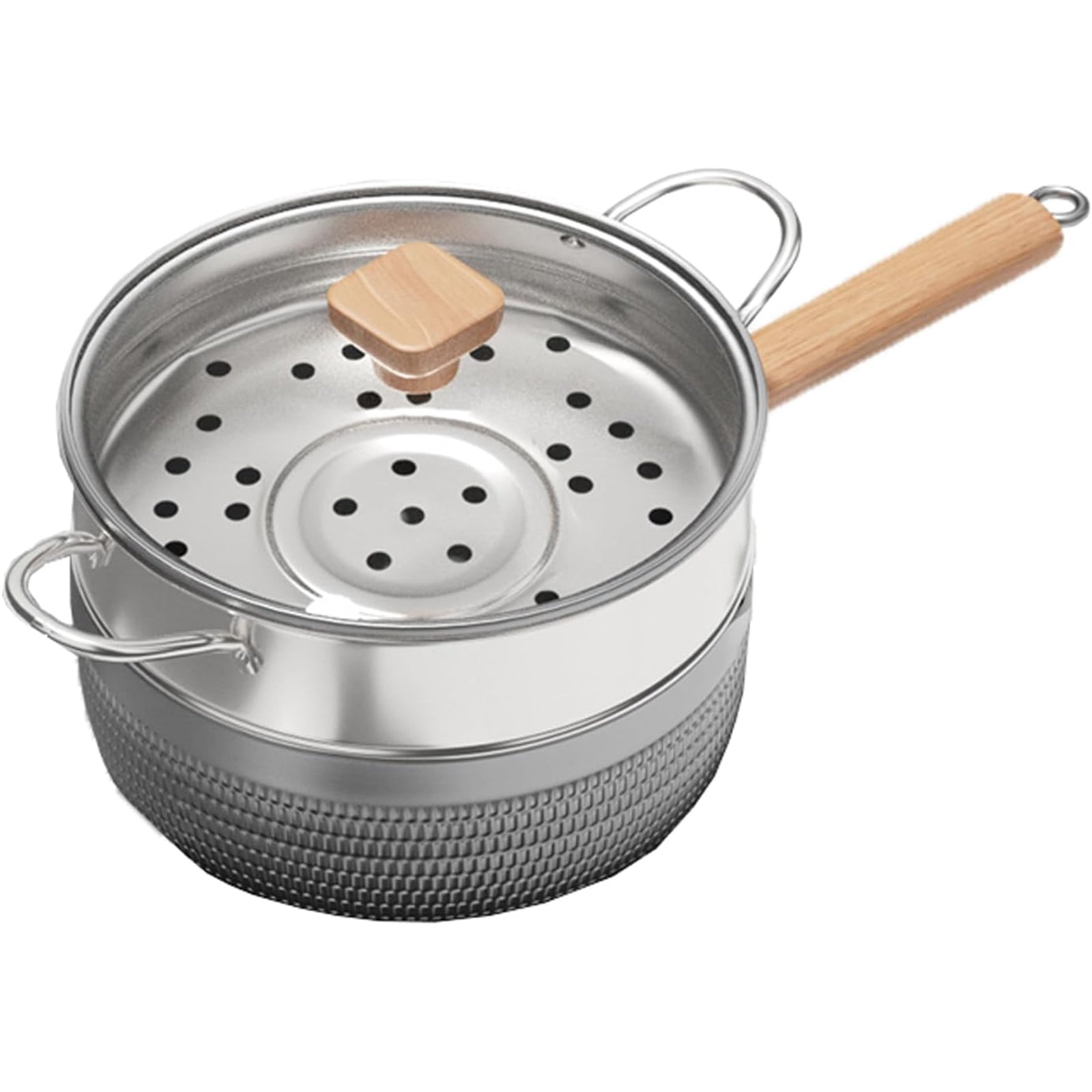 Stainless Steel Steaming Pot, Non Cooking Pot with Lid, Nonstick Soup ...