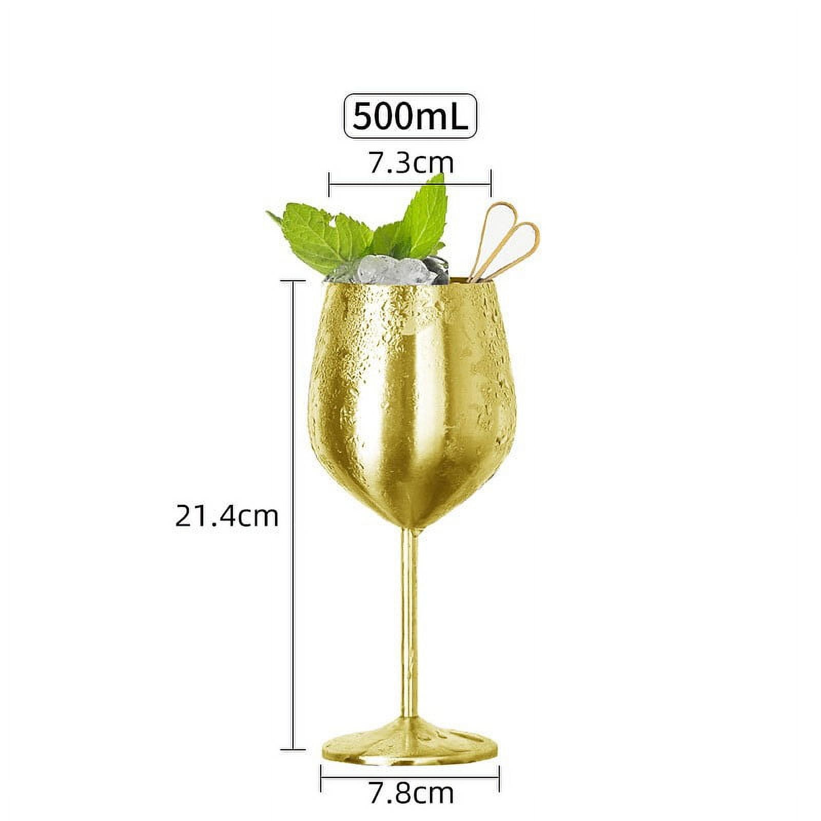 Stainless Steel Stemware 500ml, Insulated Metal Wine Glass ...