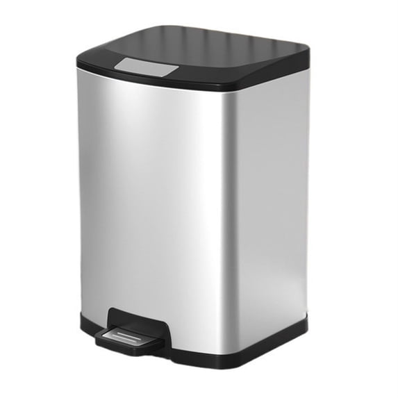 Stainless Steel Step Trash Can with Lid, Soft-Close Kitchen Garbage Bin ...