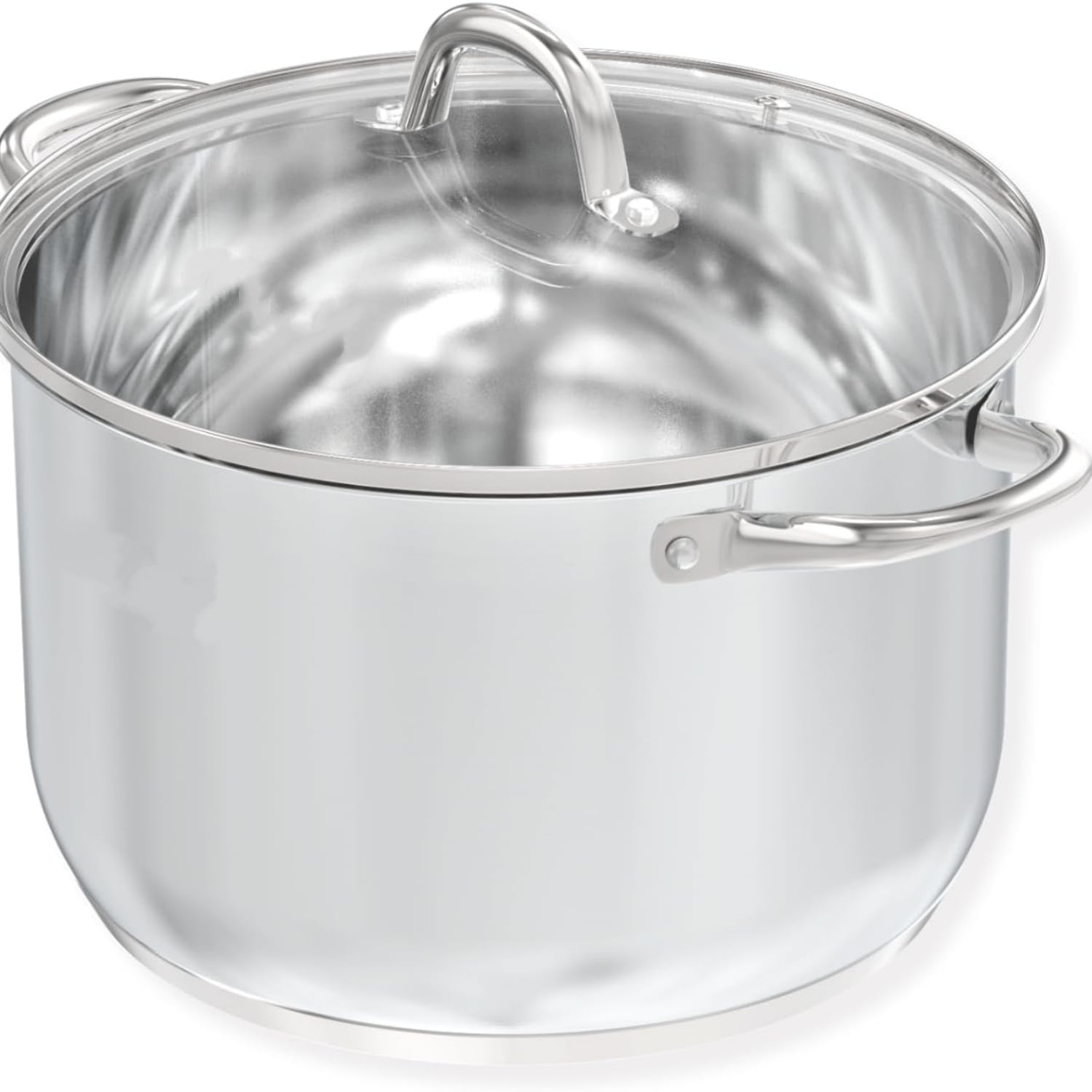 Stainless Steel Stock Pot - 11 Quart Heavy-Duty Induction Cooking Pot ...