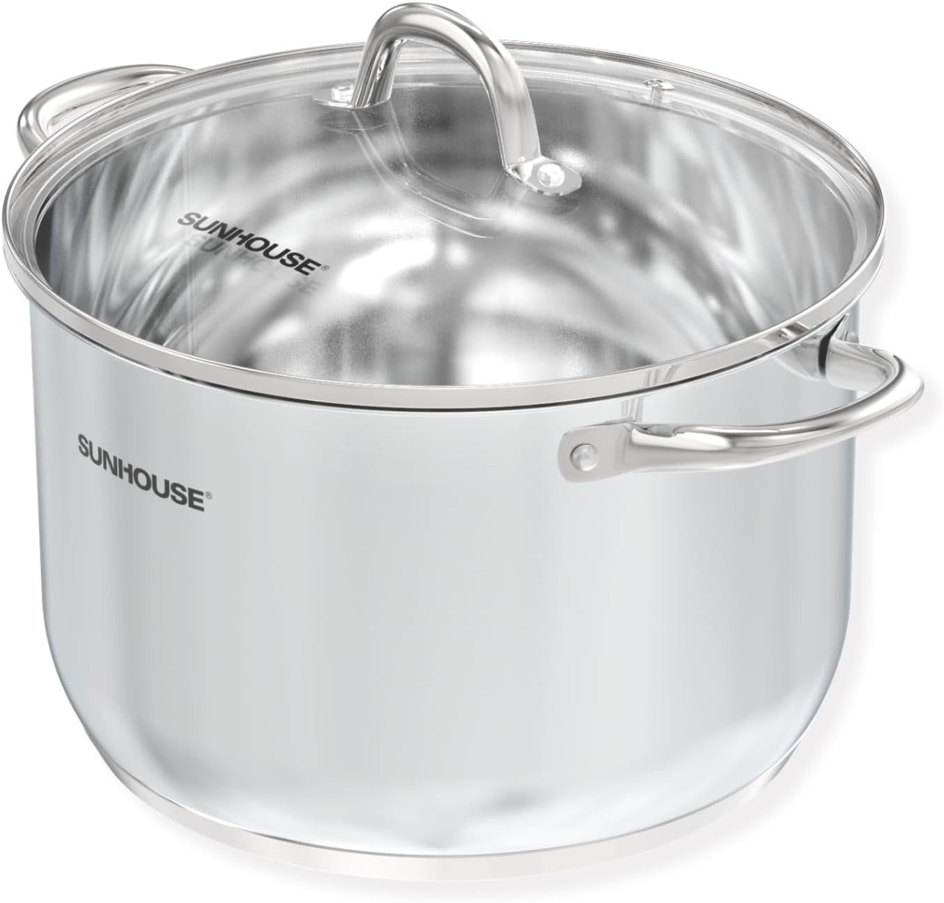 Stainless Steel Stock Pot - 11 Quart Heavy-Duty Induction Cooking Pot ...