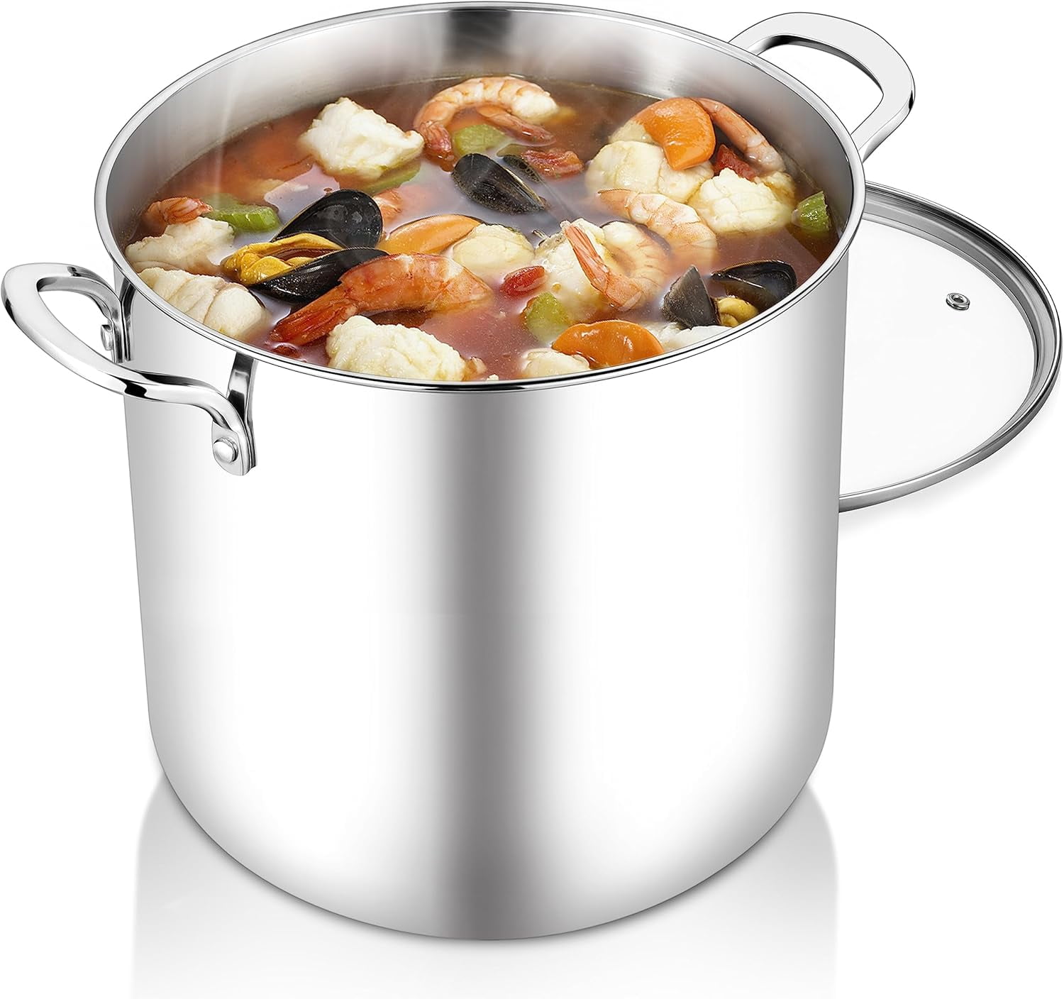 Stainless Steel Stock Pot, 4-quart Tri-ply Base Stockpot Cooking Pasta ...