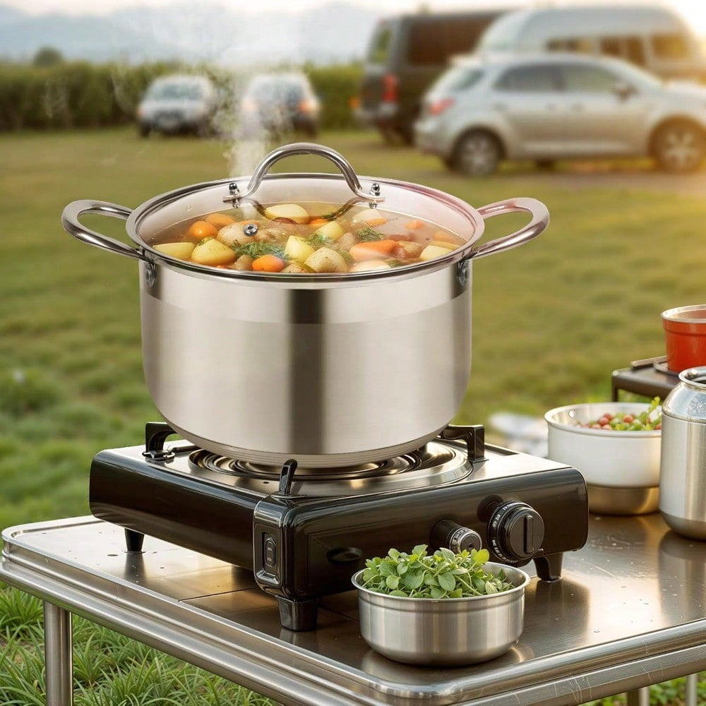 Stainless Steel Stock Pot - 8 Quart Heavy Duty Induction Cooking Pot ...
