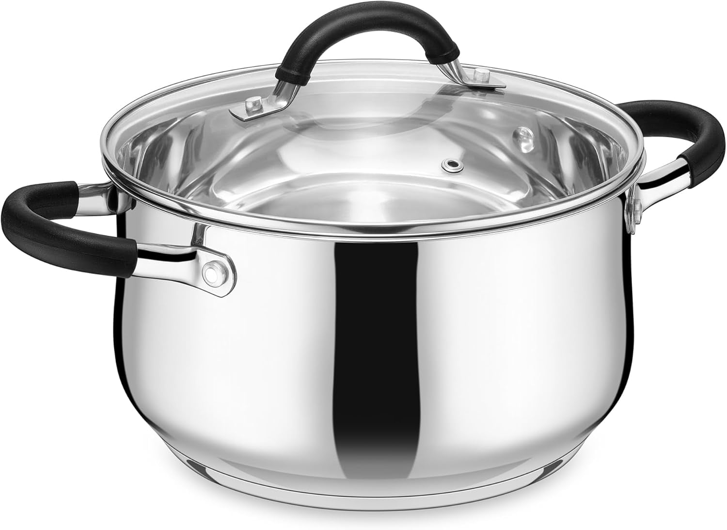 Stainless Steel Stock Pot, 8 Quart Large Cooking Pot with Glass Lid for ...