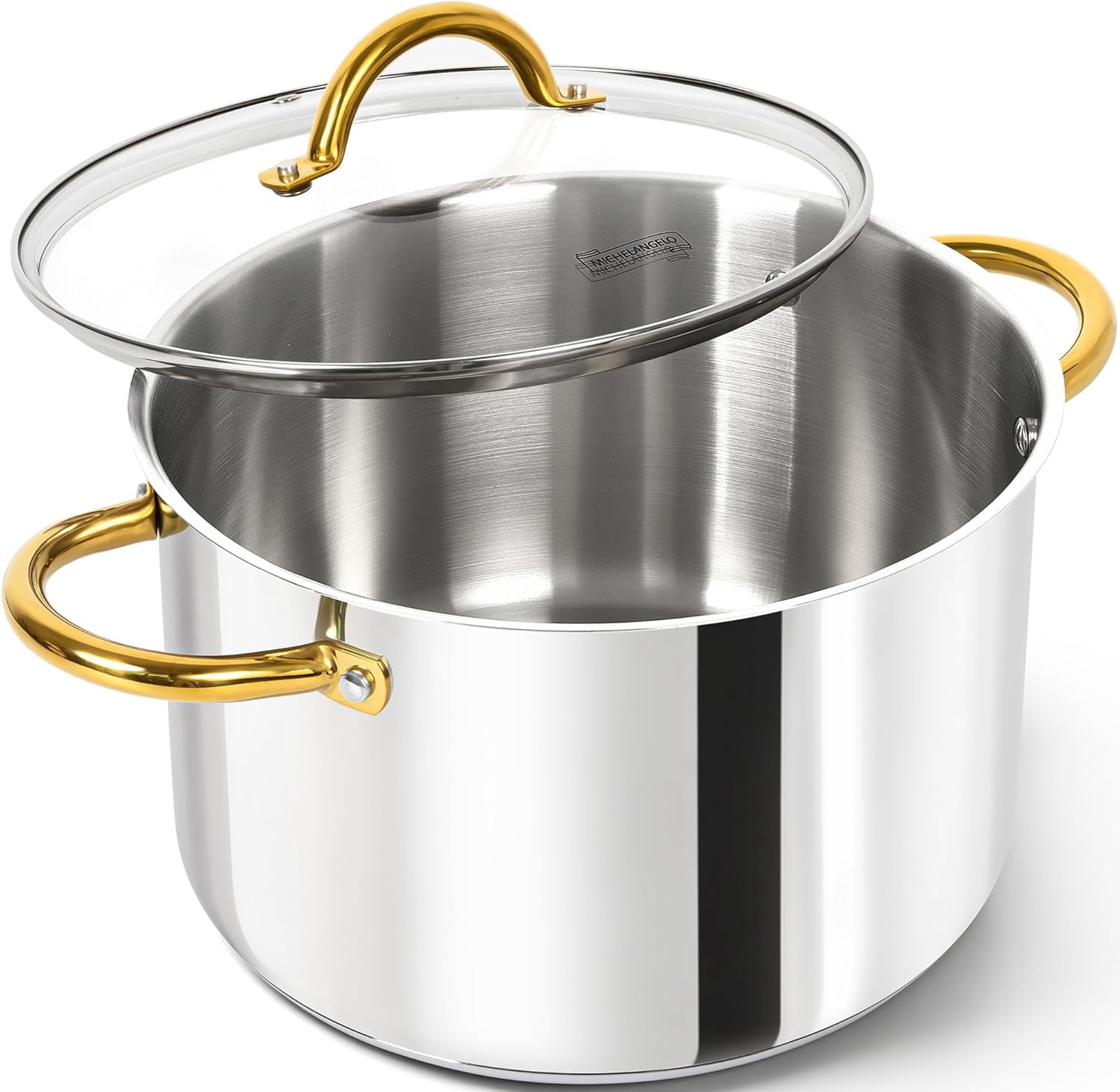 Stainless Steel Stock Pot - 8 Quart Pot with Lid, Soup Pot Induction ...