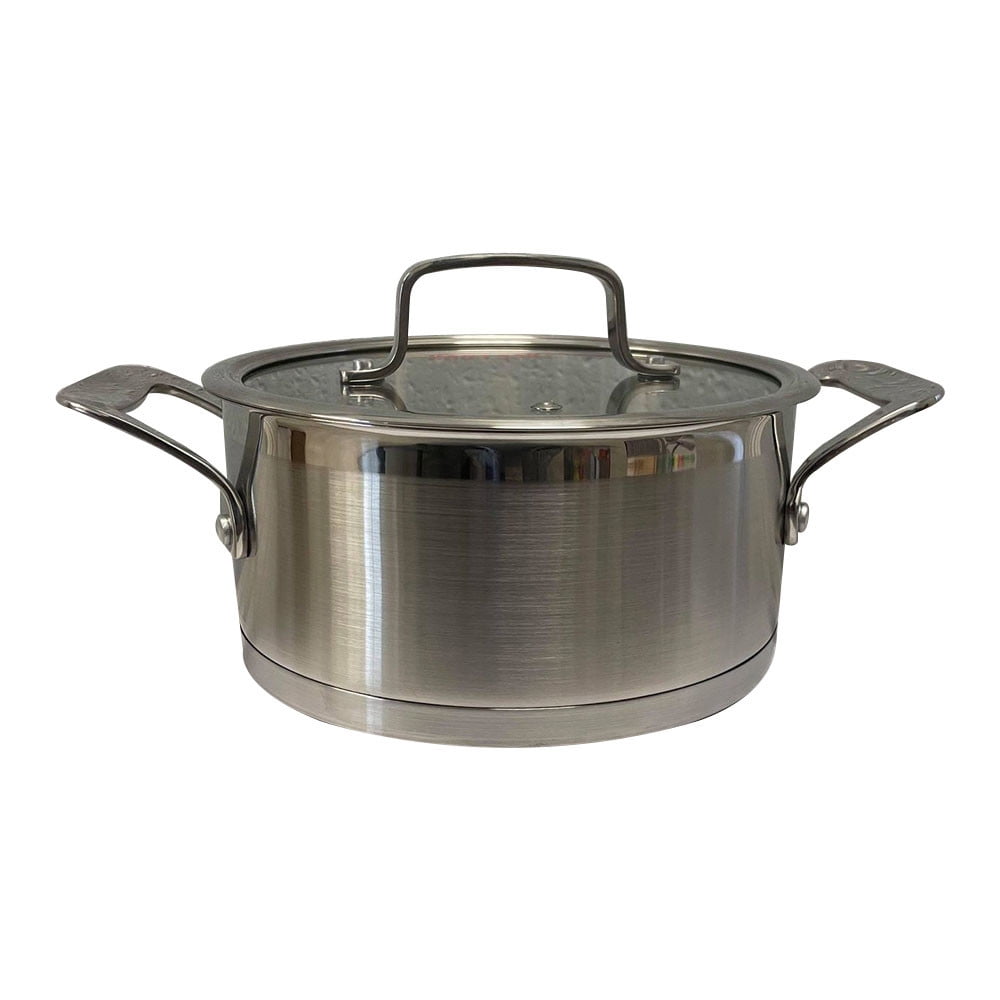 Stainless Steel Stock Pot with Lid, 6-Quart Cooking Pot Pan Cookware ...
