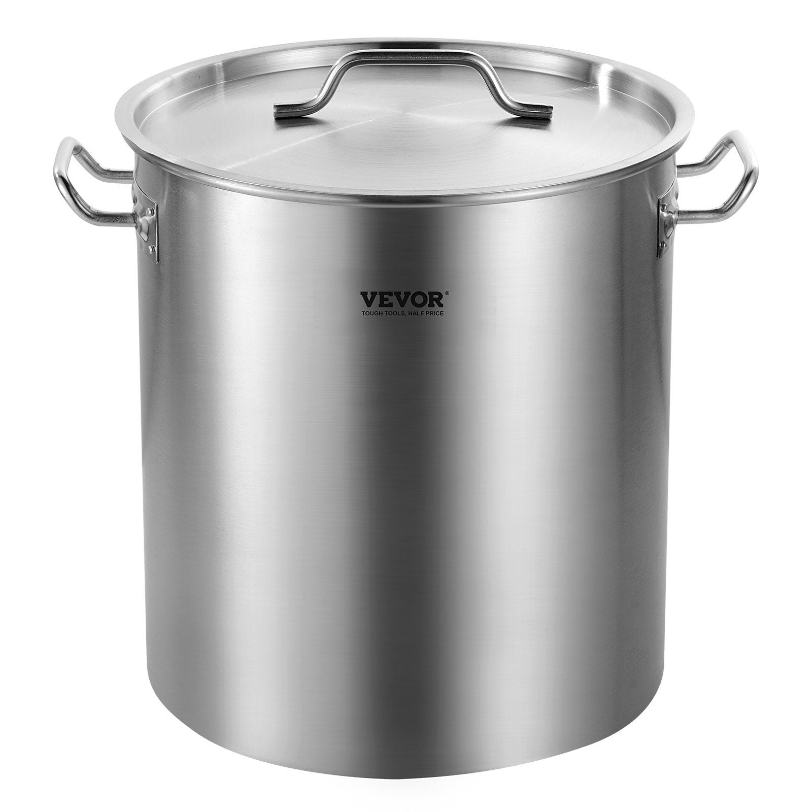 42 Qt Stainless Steel Stockpot, Heavy Duty Commercial Cookware with Strainer & Lid, Sanding ...