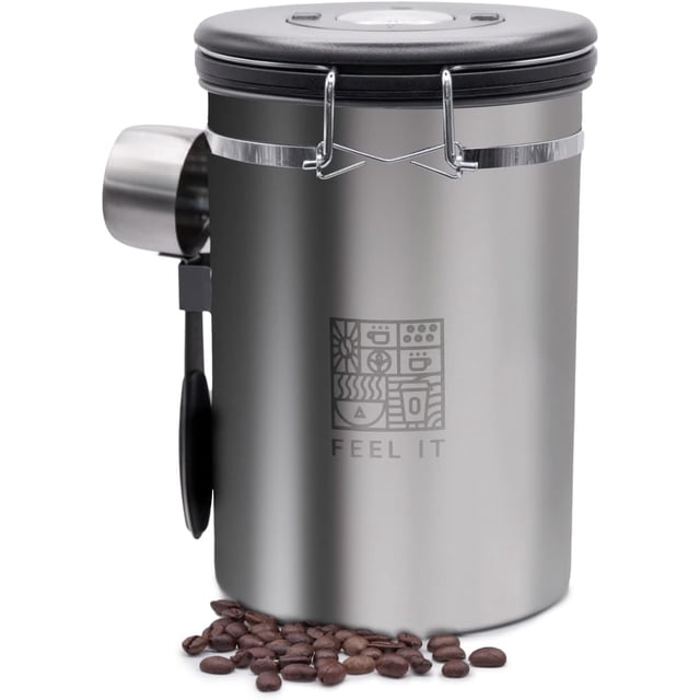 Stainless Steel Coffee Canister Airtight Kitchen Food Storage Container ...