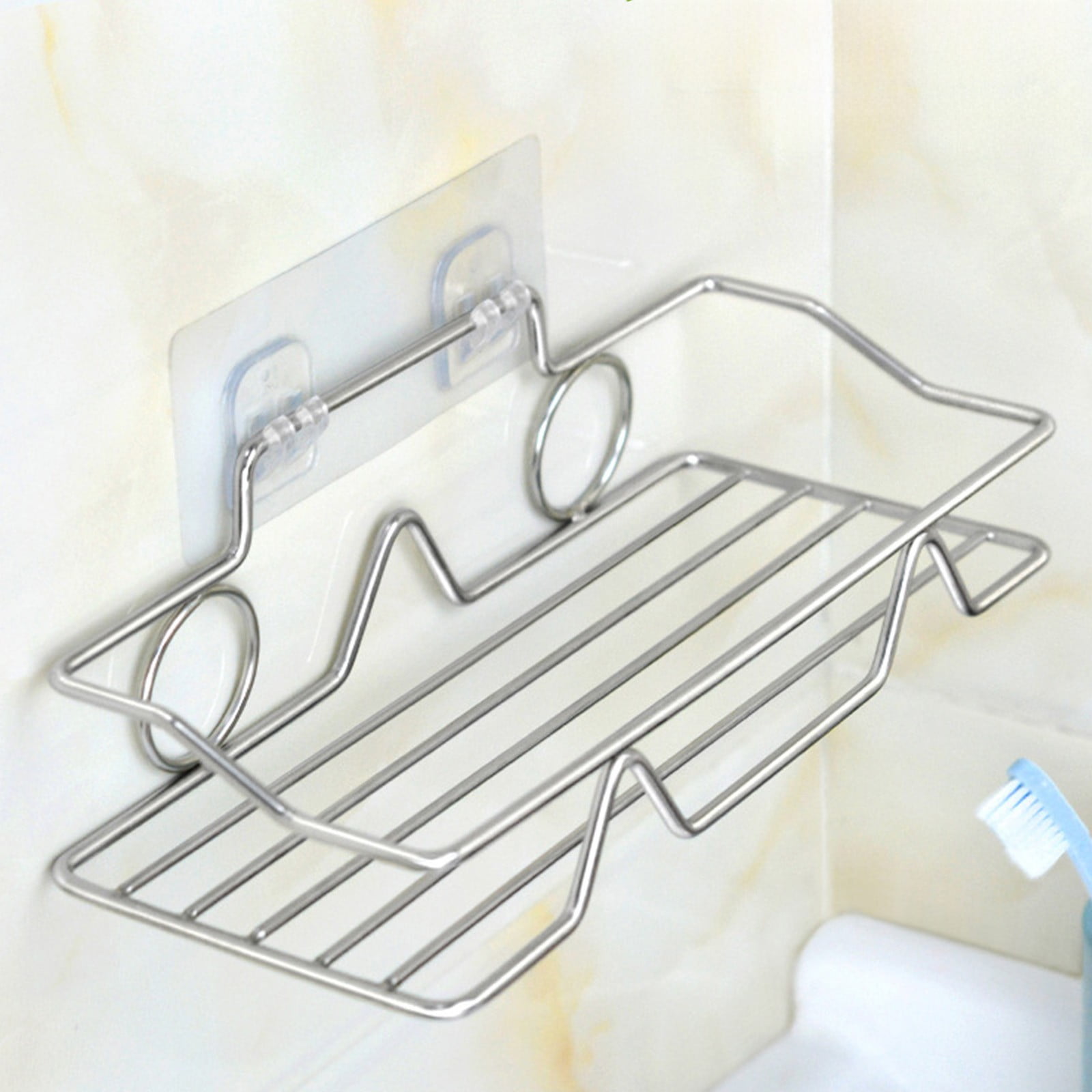 Stainless Steel Storage Rack, Adhesive Wall Shelf, No-Drill ...