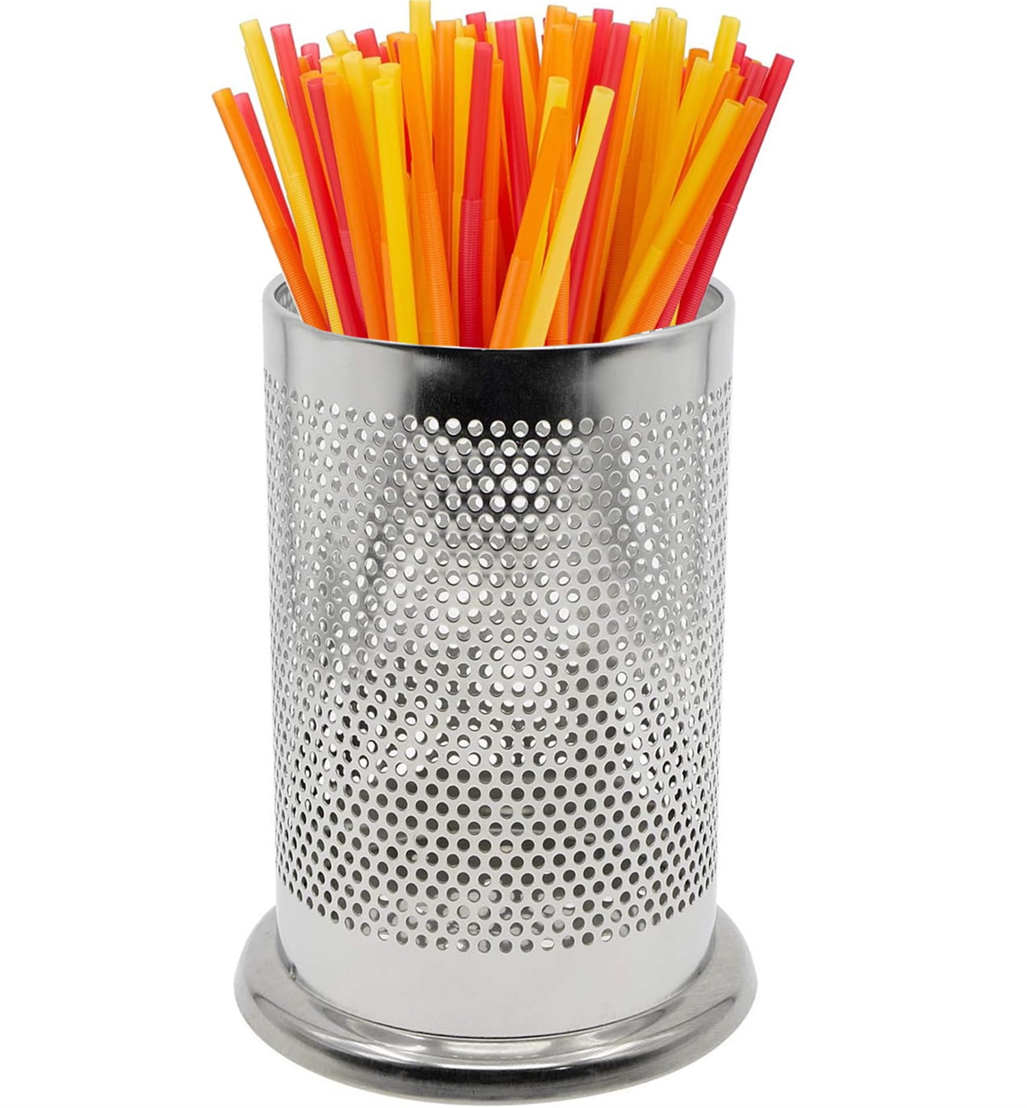 Stainless Steel Straw Holder,Bexikou Straw Dispenser,Cutlery Organizer ...