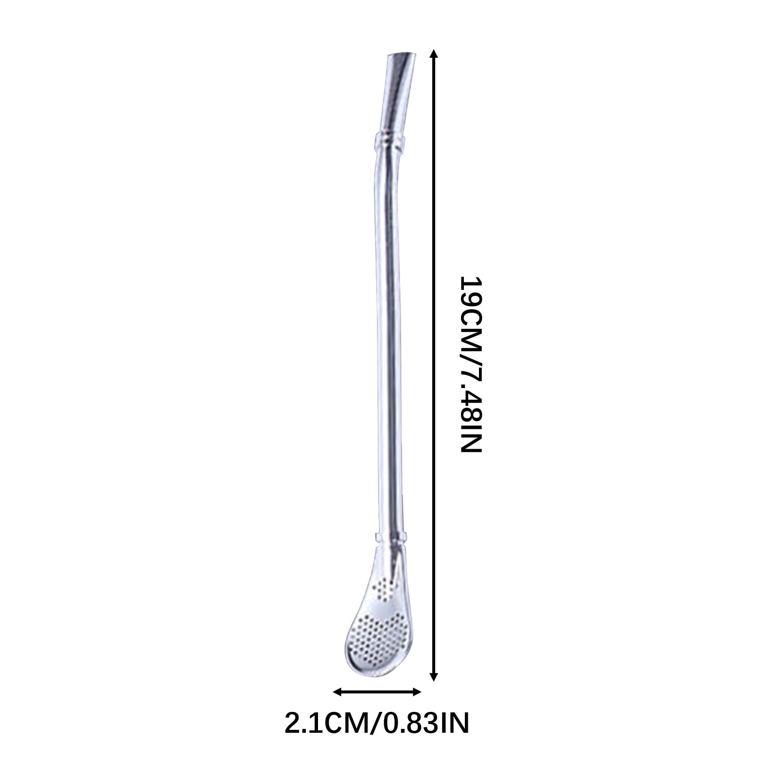 Stainless Steel Straw Spoon Dual Purpose Coffee Beverage Stirring Spoon ...