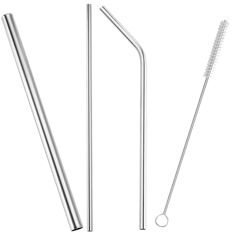 Stainless Steel Straw Water Straws Useful Milk Drinking Giant Metal ...