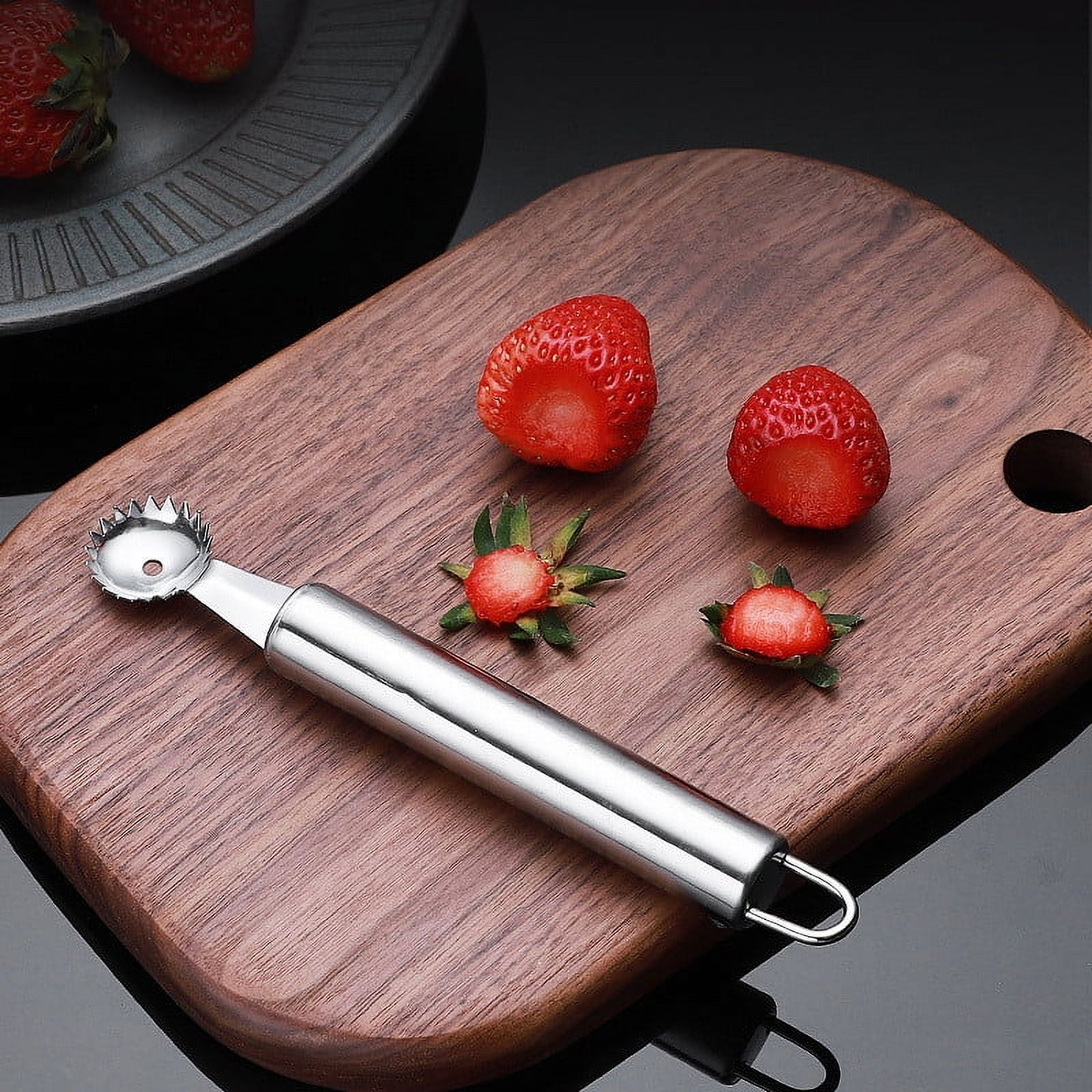 Stainless Steel Strawberry Topper, Fruit Vegetable Garnish Tool, Easy ...