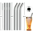 Sinvic 0.5'' Wide Stainless Steel Straws, Reusable for Jumbo Drinks ...