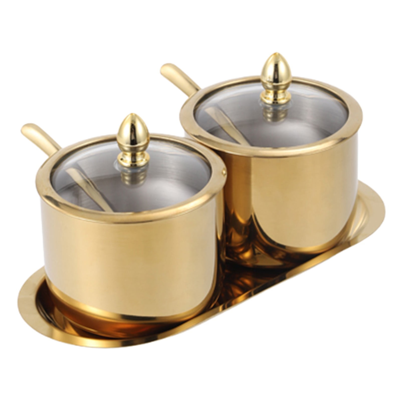 Stainless Steel Sugar Bowl Basdi 2-Piece Stainless Sugar Bowl Set ...