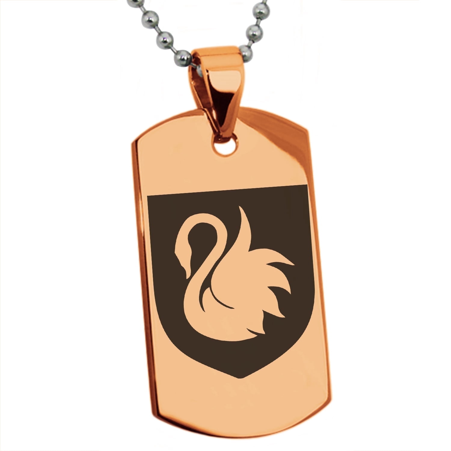 Tioneer Stainless Steel Swan Harmony Coat of Arms Shield Engraved Dog ...