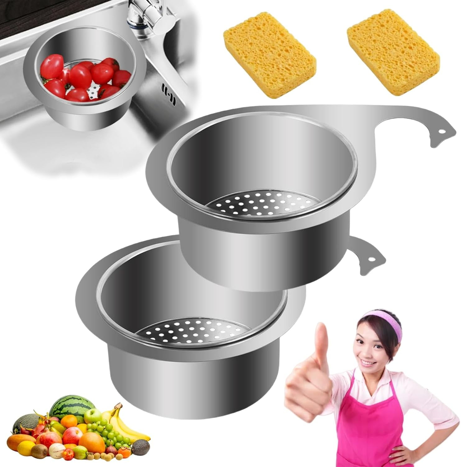 Stainless Steel Swan Sink Strainer Basket, 2024 New Kitchen Sink Drain ...