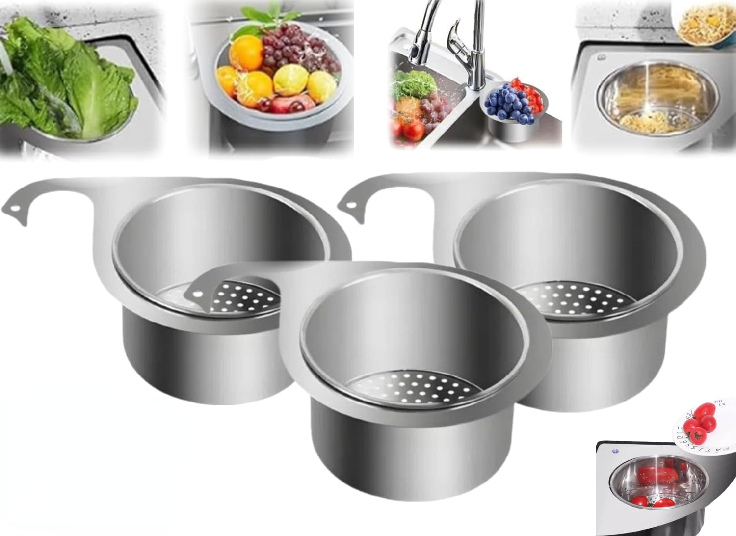 Stainless Steel Swan Sink Strainer Basket, Drain Basket for Kitchen ...