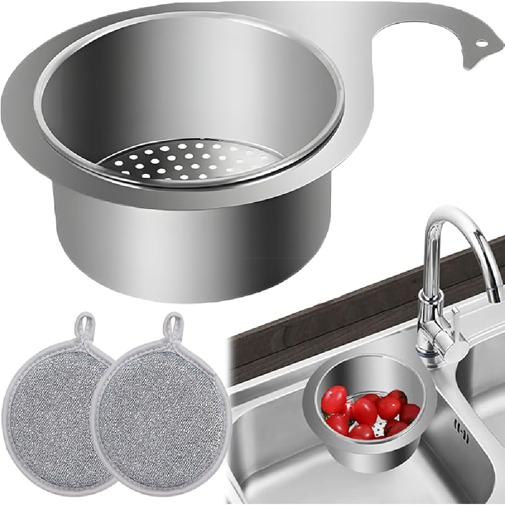 Stainless Steel Swan Sink Strainer Basket, Triangle Kitchen Sink Drain ...