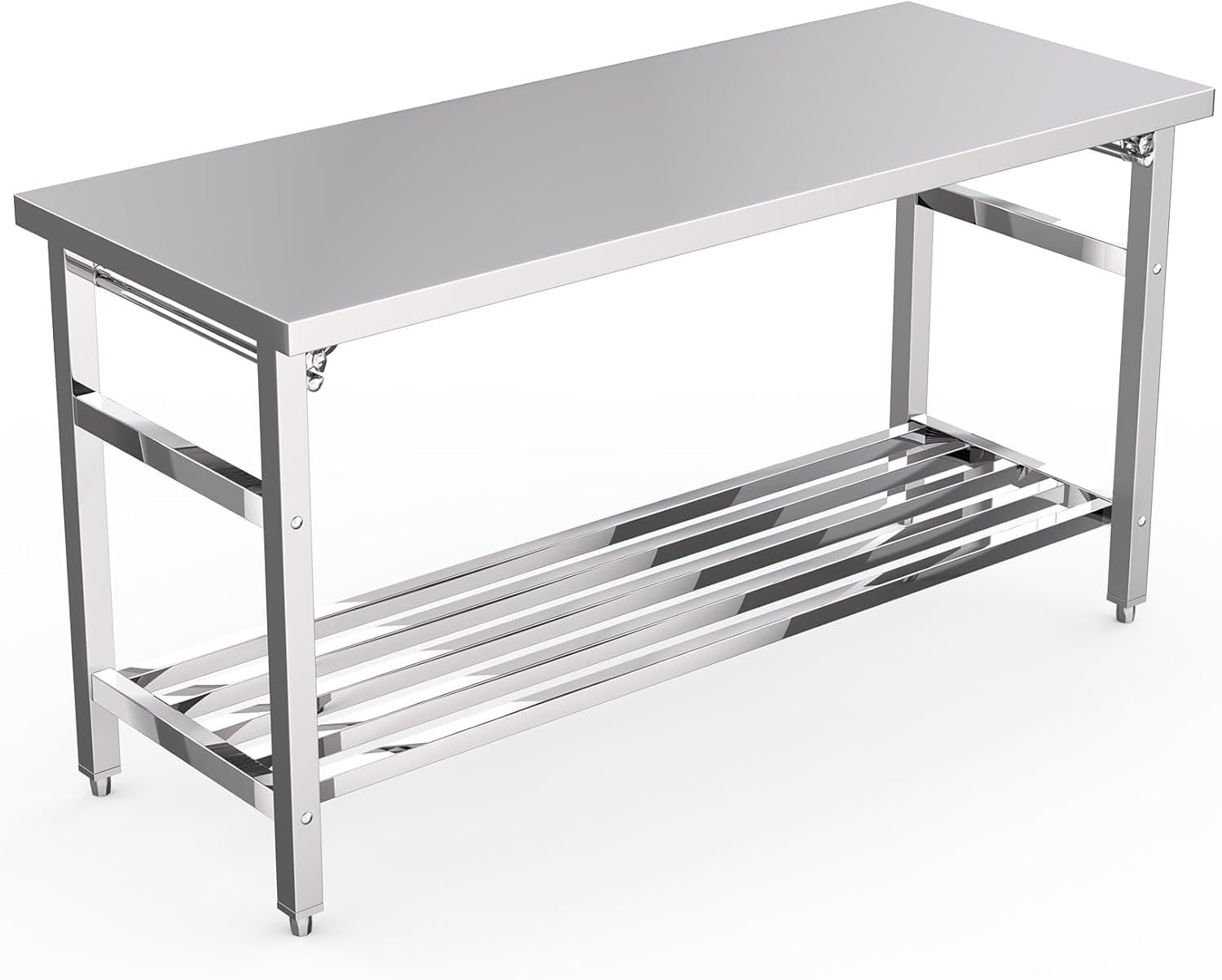 Stainless Steel Table, 24 x 60 Inches Folding Heavy Duty Table for ...