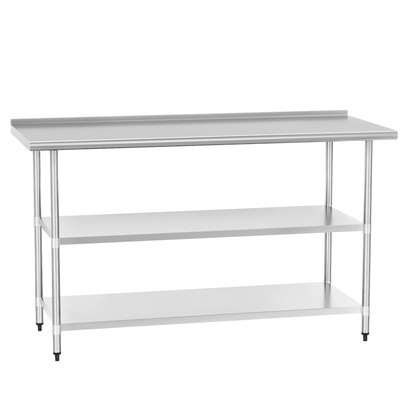 Stainless Steel Table 24 x 60 Inches Metal Work Table with 2 Adjustable ...