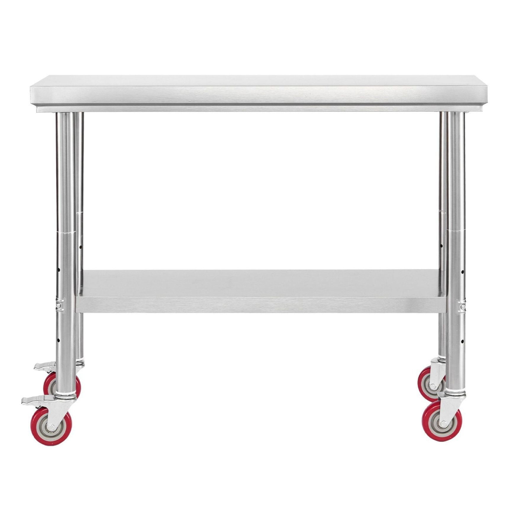 Stainless Steel Table 24x35.4 Inch - Kitchen Prep Worktable with Wheels ...