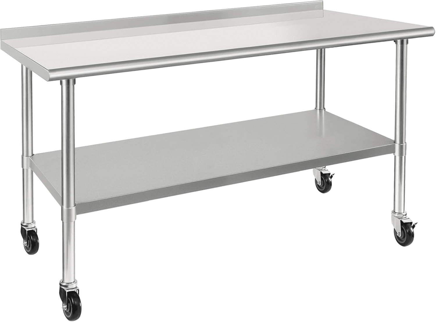 Stainless Steel Table 30 x 60 Inches Metal Prep Table with Wheels ...