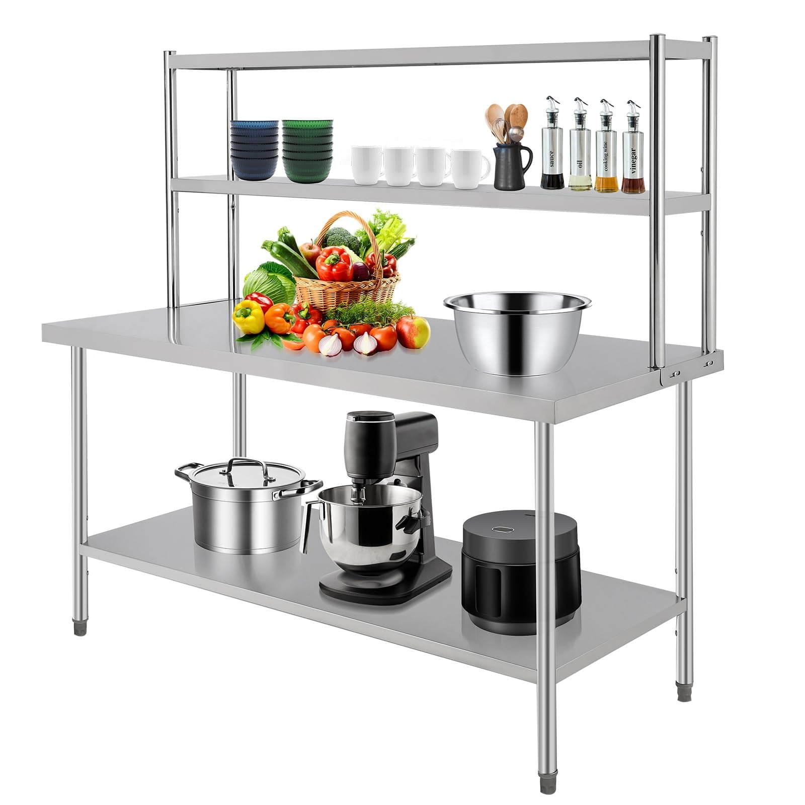 Stainless Steel Table with Overshelves,Stainless Steel Work Table with ...