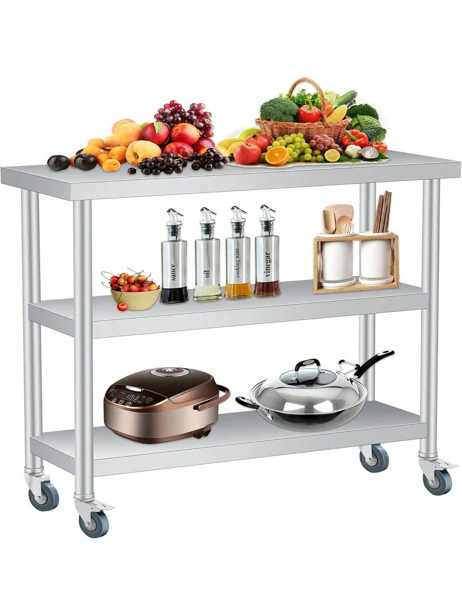 Stainless Steel Table for Prep & Work,Commercial Food Prep Worktable ...