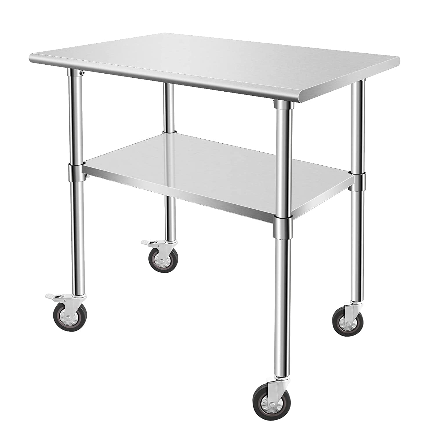 Stainless Steel Table for Prep, Heavy Duty Work Table with Casters for ...