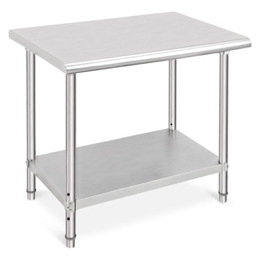 ROVSUN 30'' x 24'' Stainless Steel Table for Prep with Backsplash ...