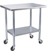 ROVSUN 30'' x 24'' Stainless Steel Table for Prep with Backsplash ...