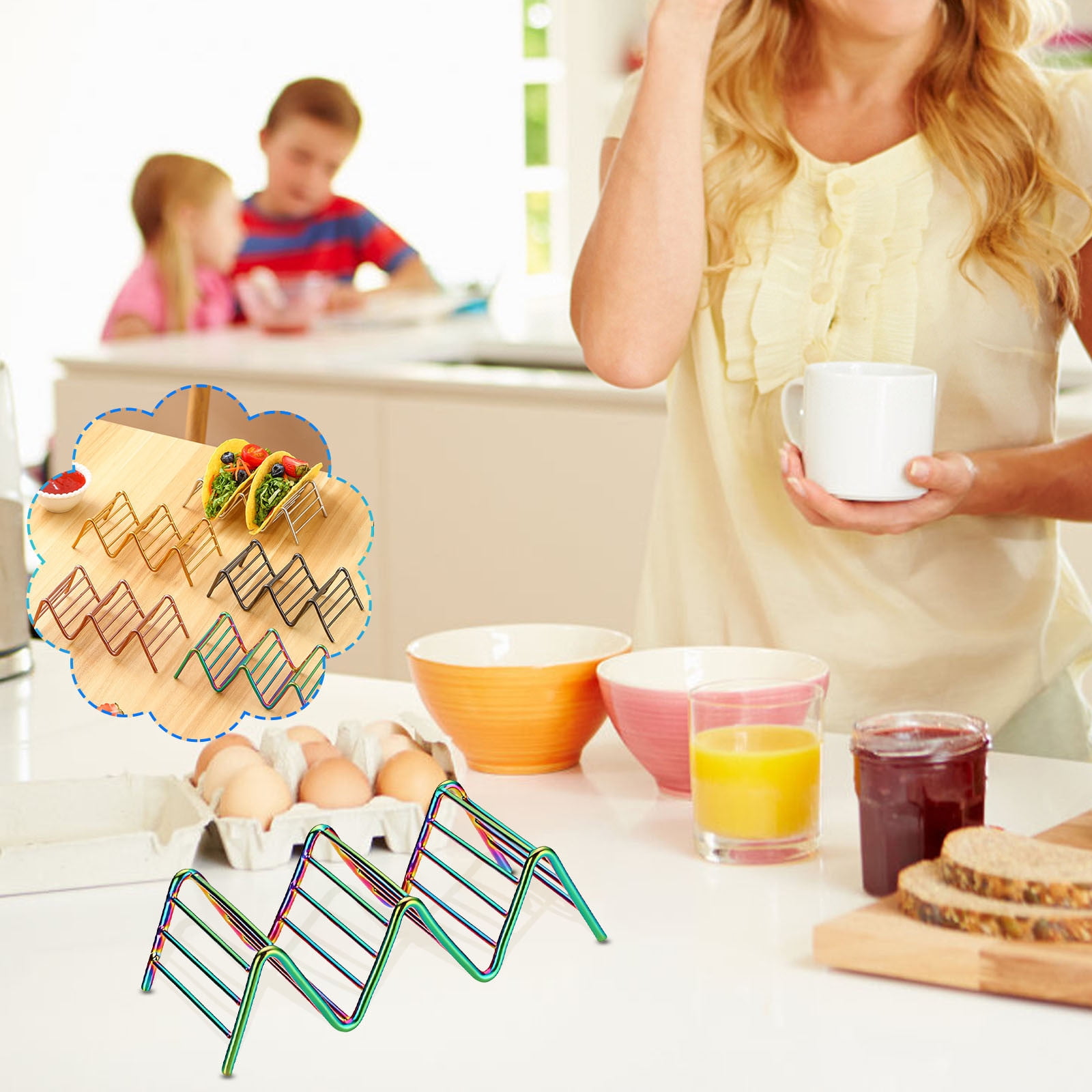 Stainless Steel Taco Holder Stand Wavy Design for Party Serving Taco ...