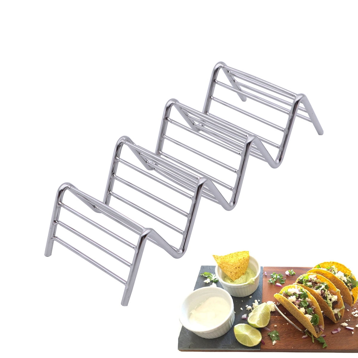 Stainless Steel Taco Stand Rack Tray Taco Stand Holder 3 or 4 Hard or ...
