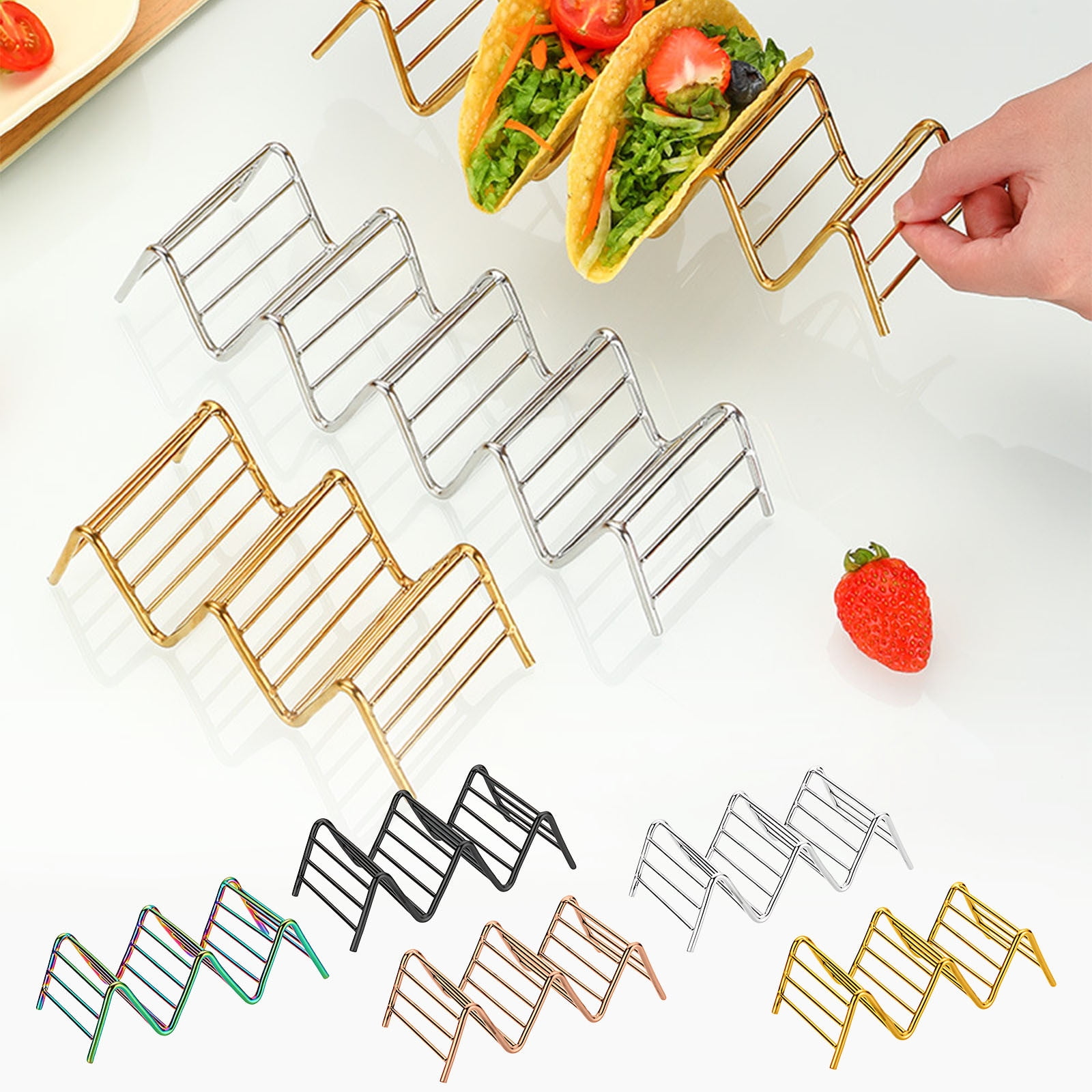 Stainless Steel Taco Stand with Wavy Design for Mess-free Serving ...