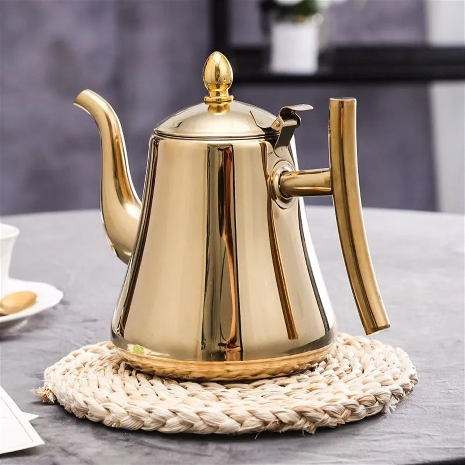 Stainless Steel Tea & Coffee Pot with Built-in Filter, Non-Magnetic ...