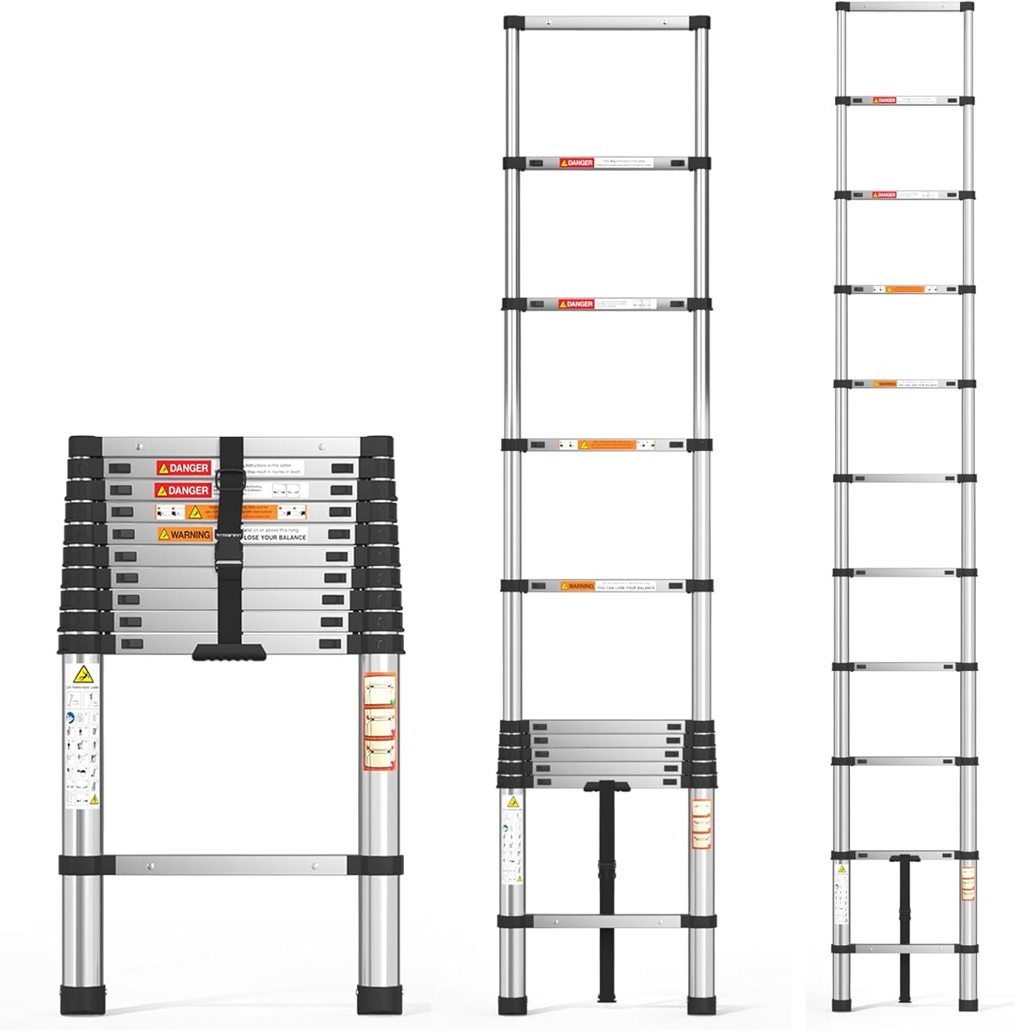 Stainless Steel Telescoping Ladder, Telescopic Ladder 3.2m/10.5FT ...
