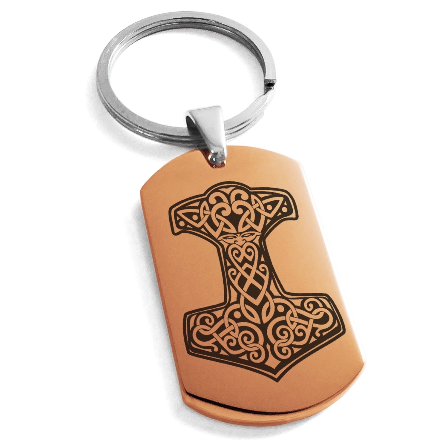 Stainless Steel Thor's Hammer Mjolnir Knot Viking Norse Engraved Dog ...