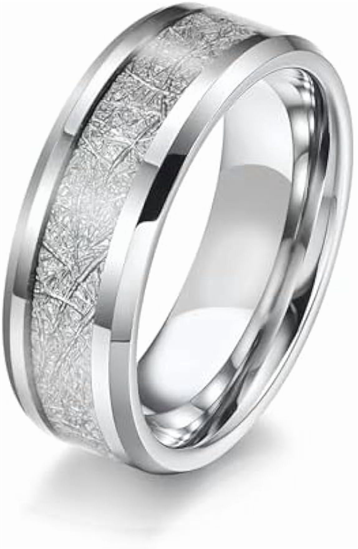 Stainless Steel Titanium Mens Finger Thumb Ring in Silver Tone, Silver ...