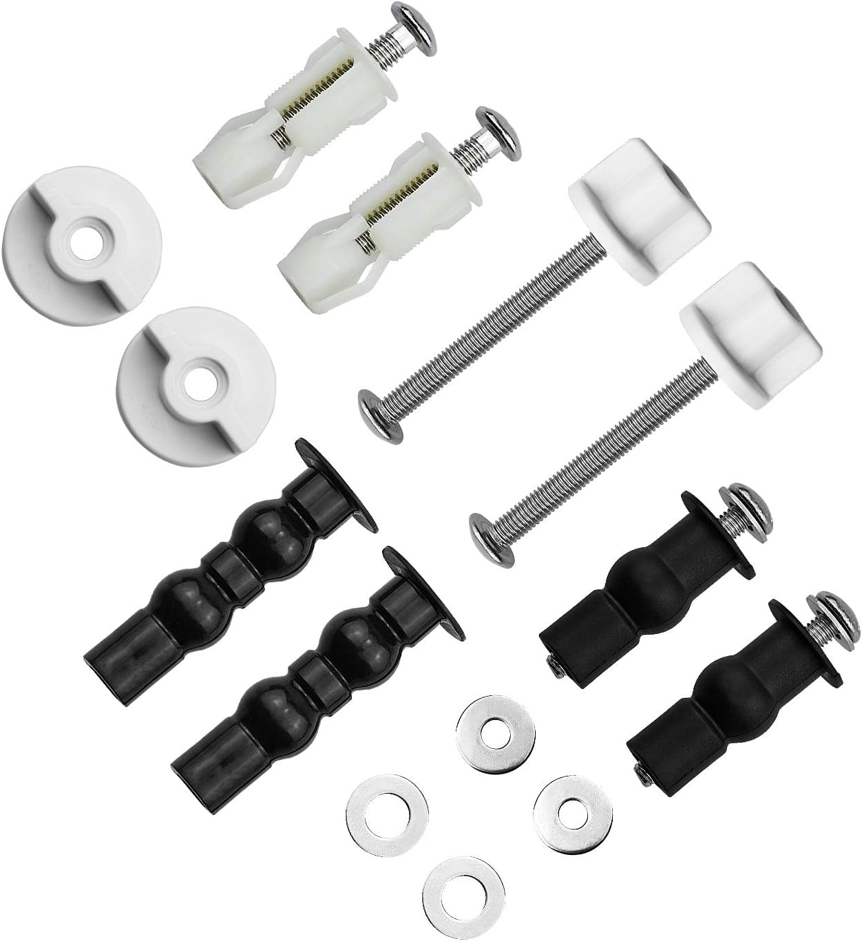 Stainless Steel Toilet Seat Mounting Set with Rubber Extender and ABS ...