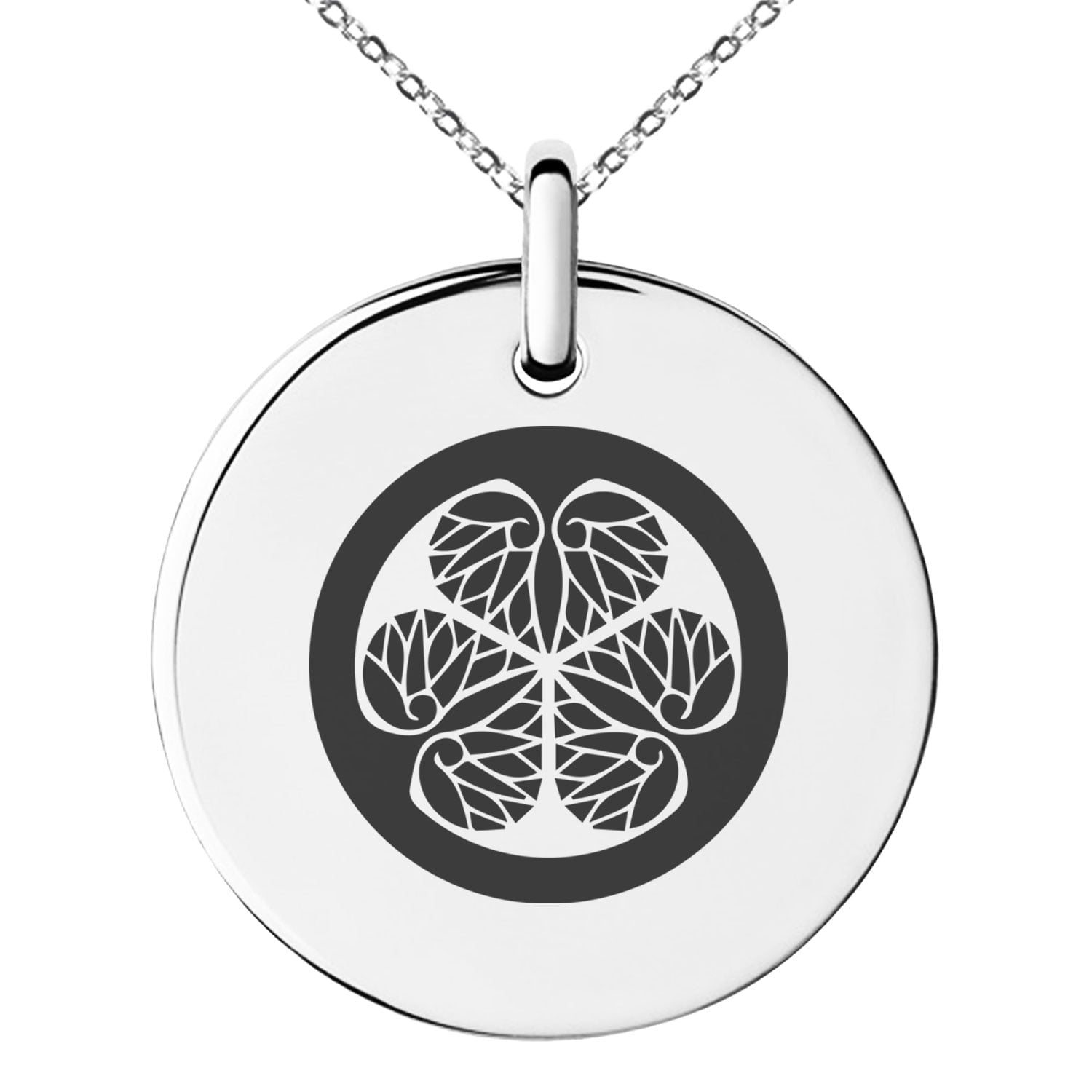 Tioneer Stainless Steel Tokugawa Samurai Crest Engraved Small Medallion ...