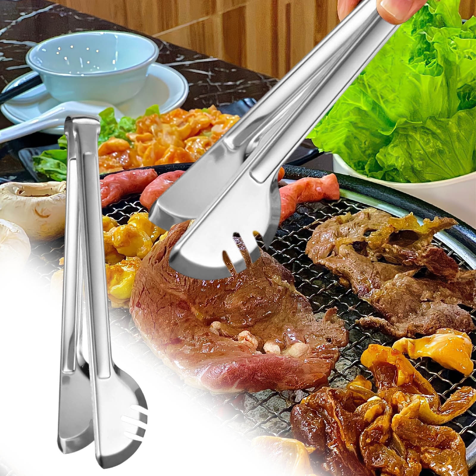 Stainless Steel Tongs for Cooking BBQ Tongs with Locking Mechanism ...