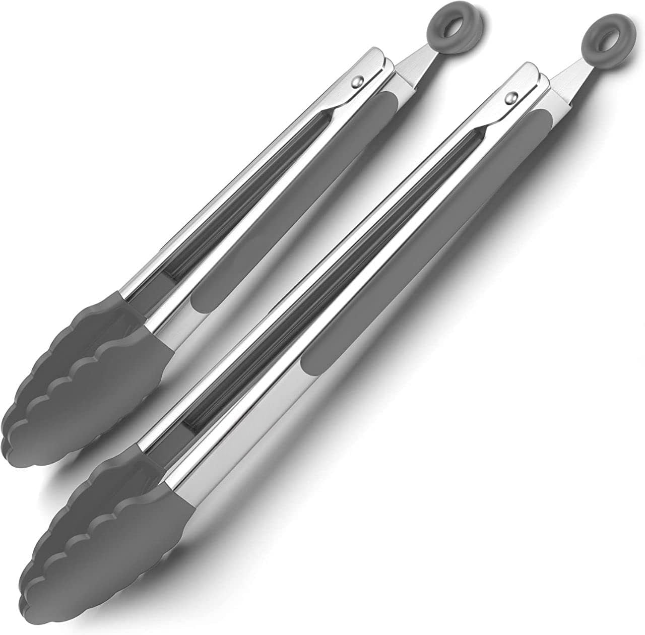 Stainless Steel Tongs - With Silicone Tips, Locking BBQ Tongs - Walmart.com