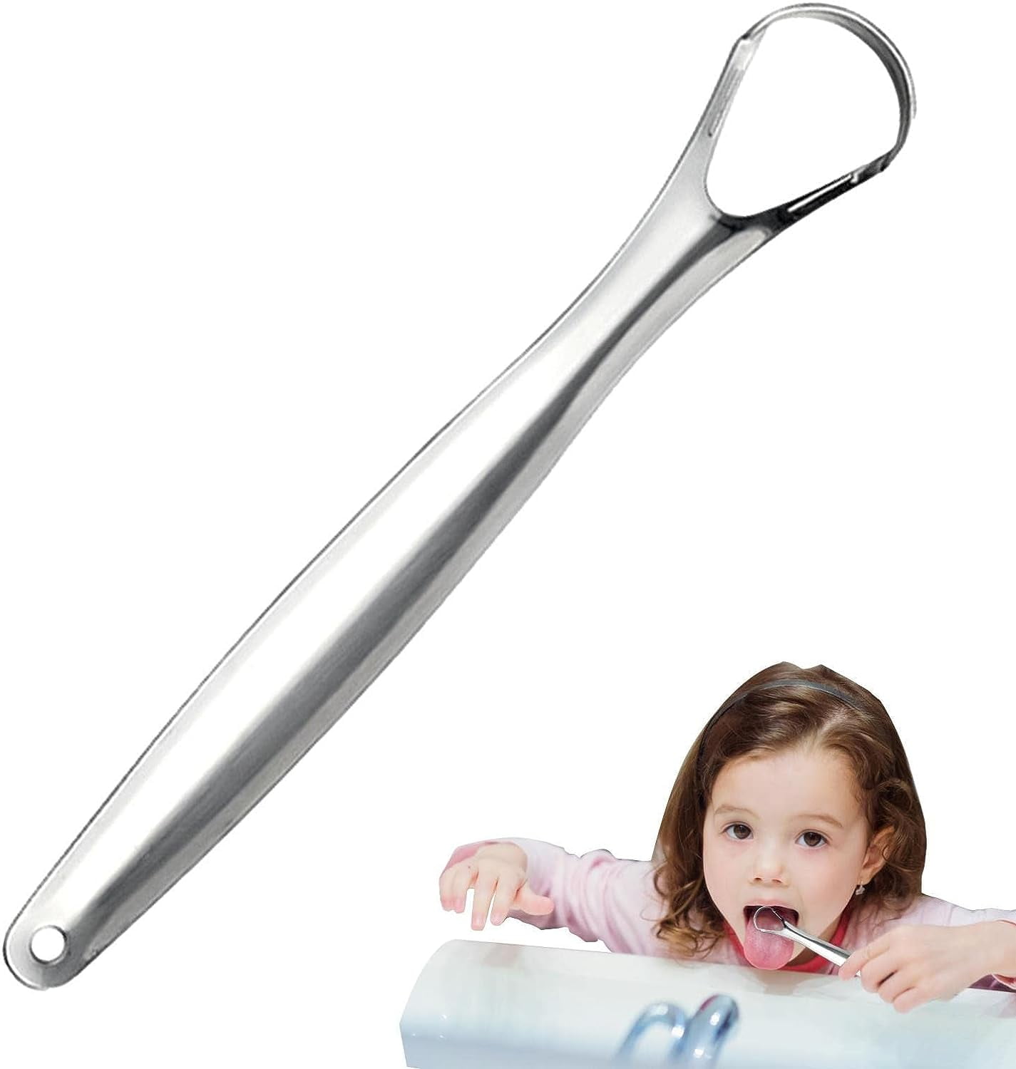Stainless Steel Tongue Scraper - Cleaning Tools Scraper Cleaner Oral ...