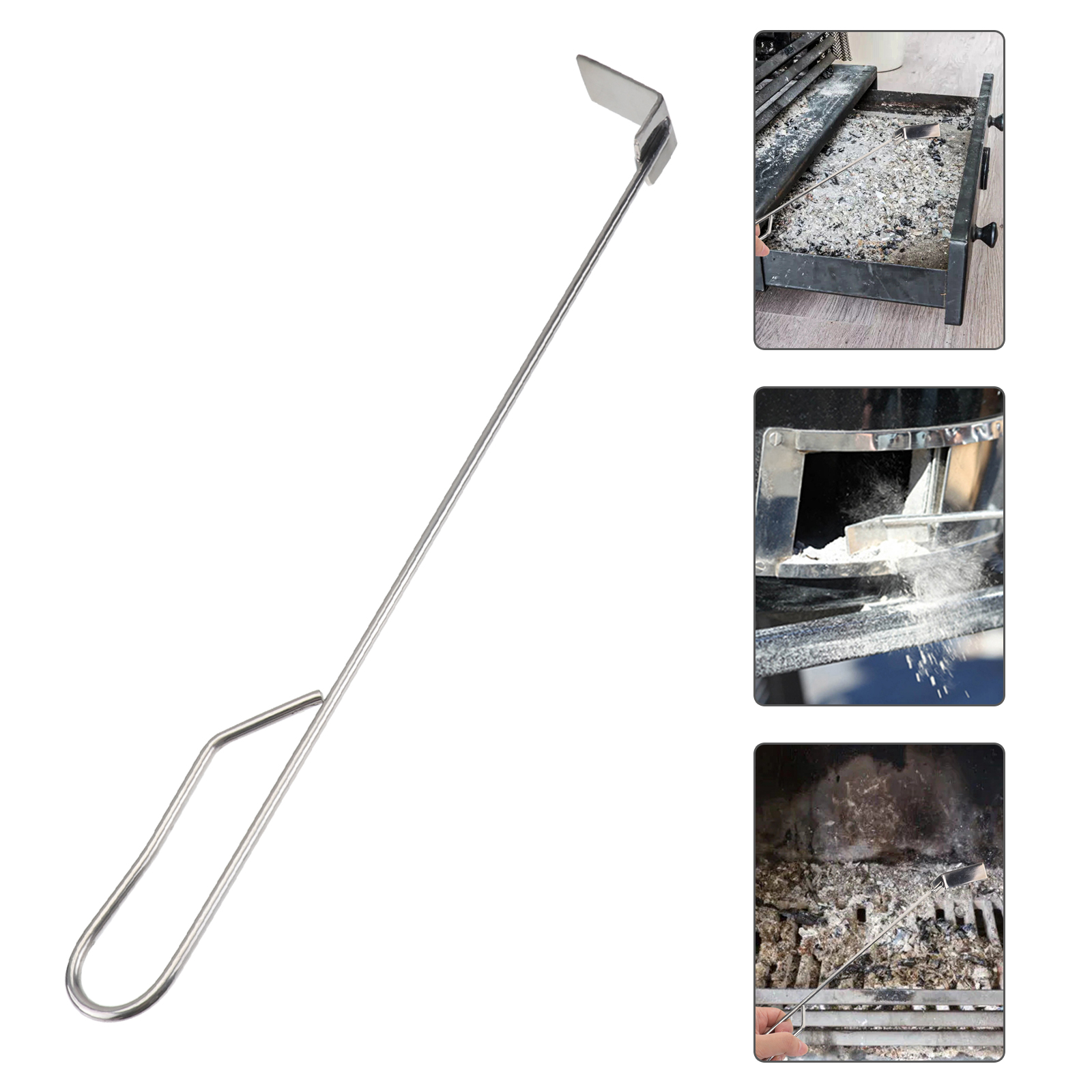 Stainless Steel Tool with Long Handle Rake Wood Burning Stove Charcoal ...