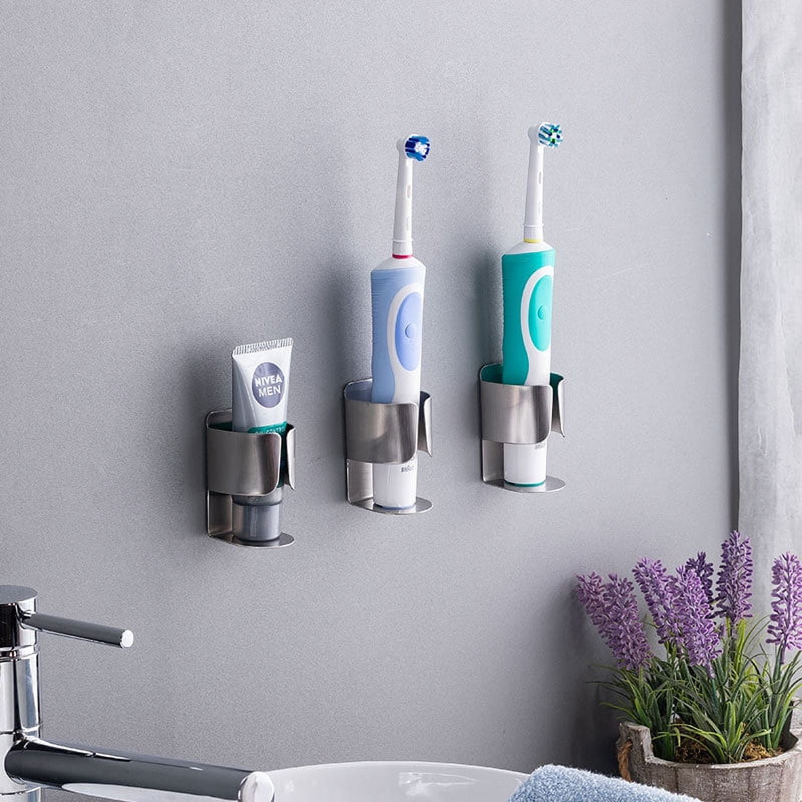 Stainless Steel Toothbrush Rack Toothpaste Rack Toilet Electric ...