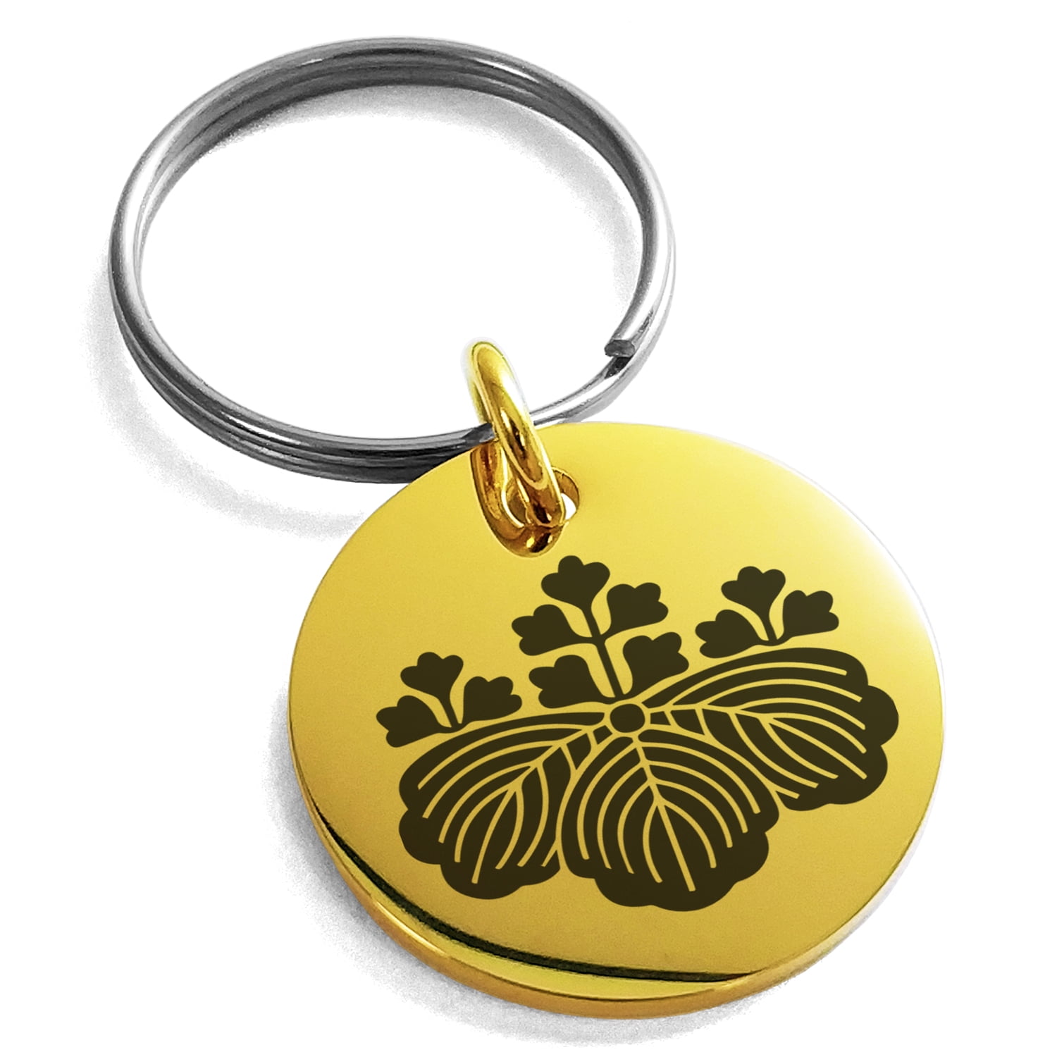 Stainless Steel Toyotomi Samurai Crest Engraved Small Medallion Circle ...