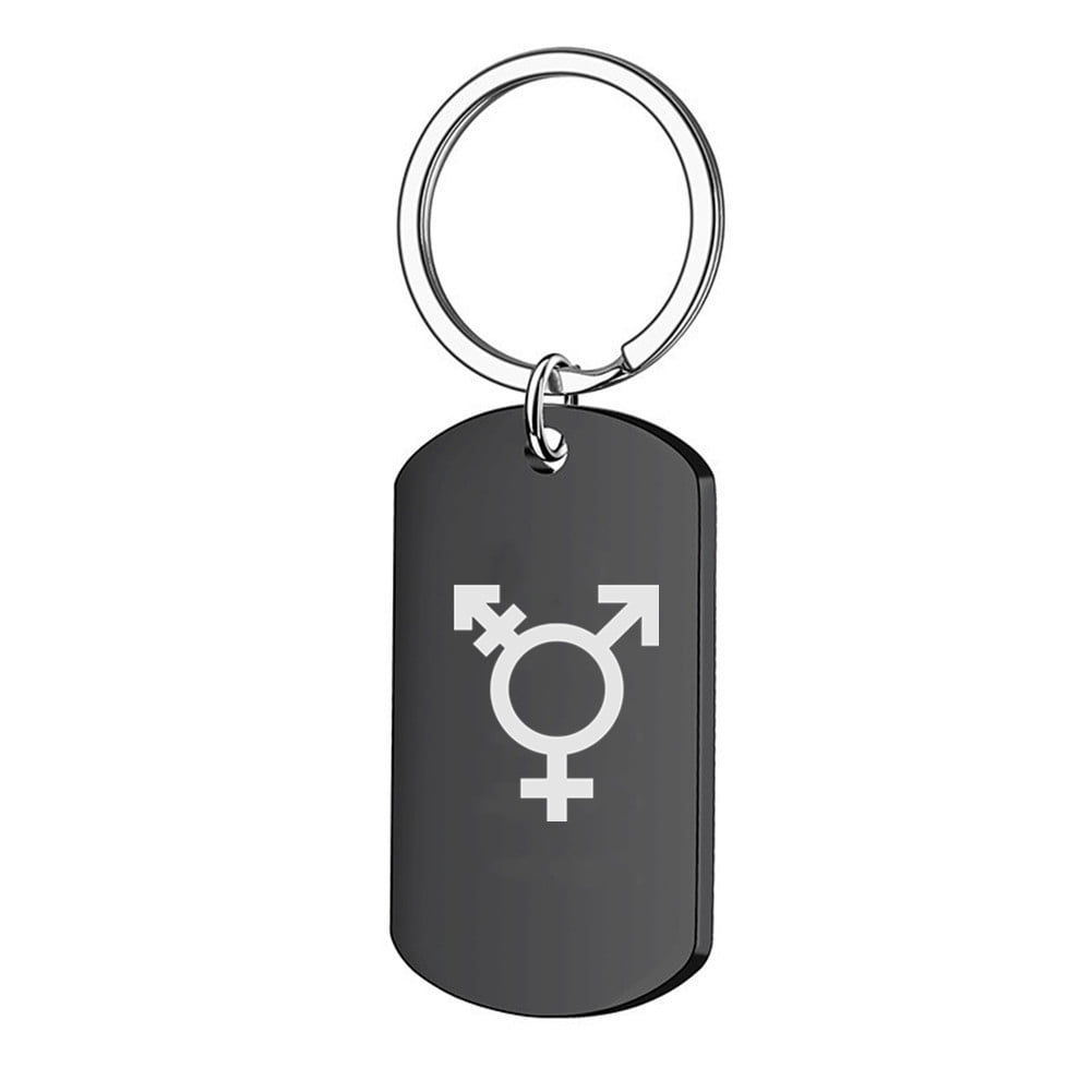 Stainless Steel Transgender Pride Keychain Trans Symbol Keyring Pendant ...