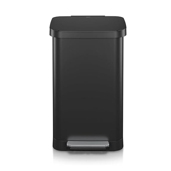 Stainless Steel Trash Can 20 Gallon - Black Kitchen Garbage Bin with ...